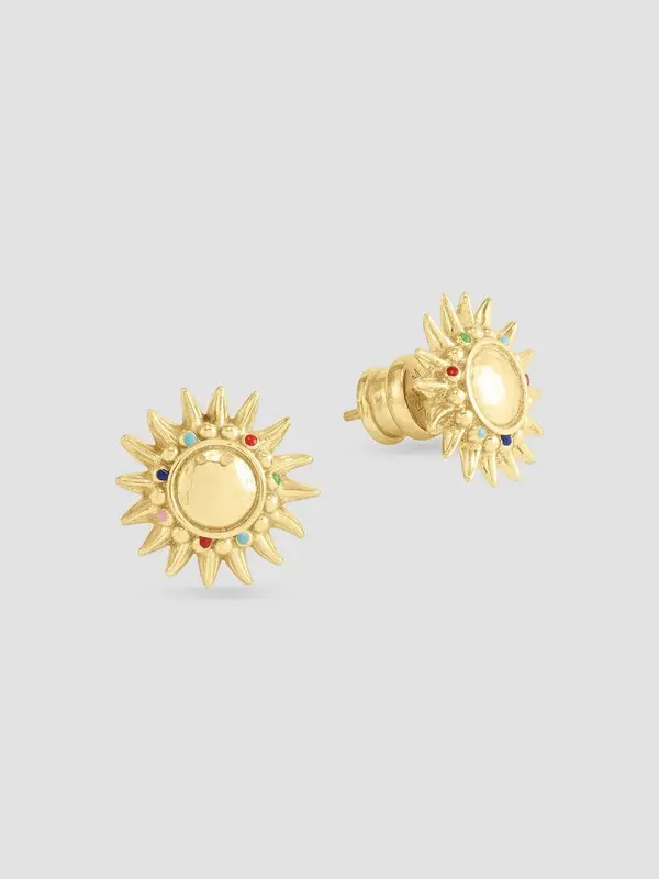 ANABEL ARAM Milos Soleil 18k-gold-plated & Enamel Stud Earrings