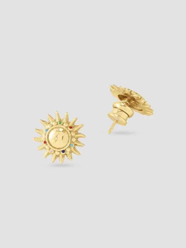 ANABEL ARAM Milos Soleil 18k-gold-plated & Enamel Stud Earrings