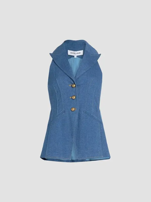 Veronica Beard Costa Denim Vest - Cosmo