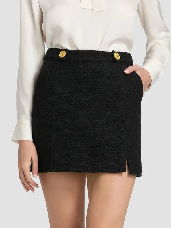 L'Agence Nelina Cotton-blend Tweed Miniskirt