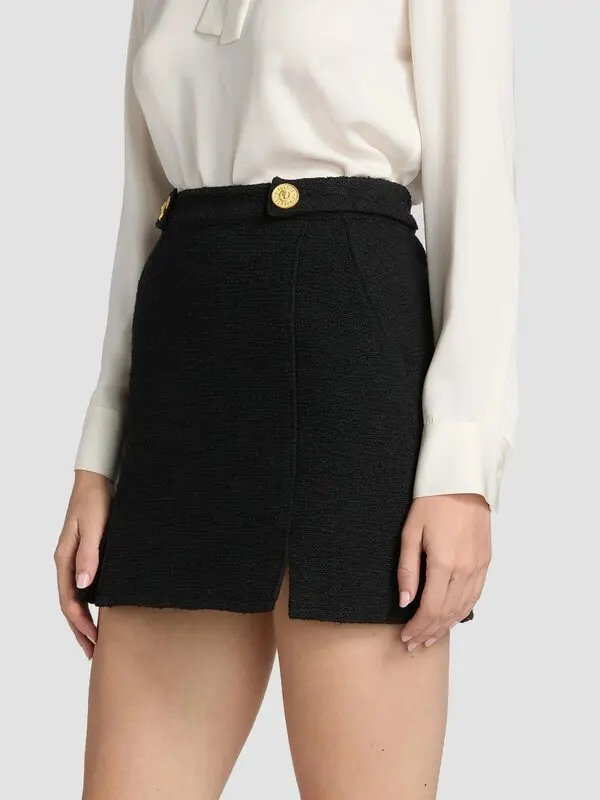 L'Agence Nelina Cotton-blend Tweed Miniskirt