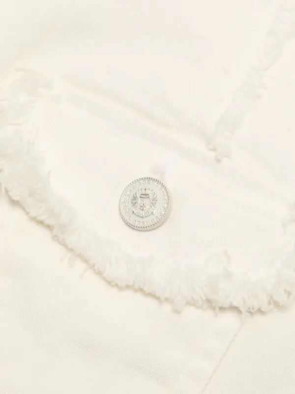 L'Agence Yarin Collarless Fray Jacket