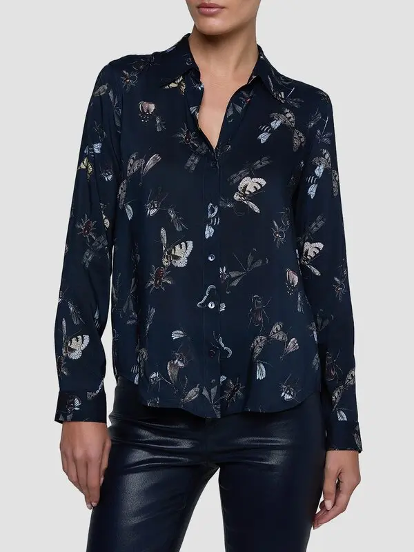 L'Agence Holly Butterfly-print Blouse