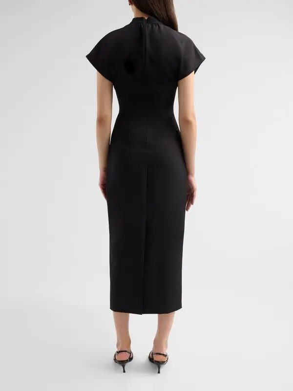 Lela Rose Stella Floral Crepe Midi-dress