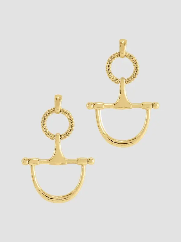 ANABEL ARAM Cheval 18k--plated Horsebit Drop Earrings