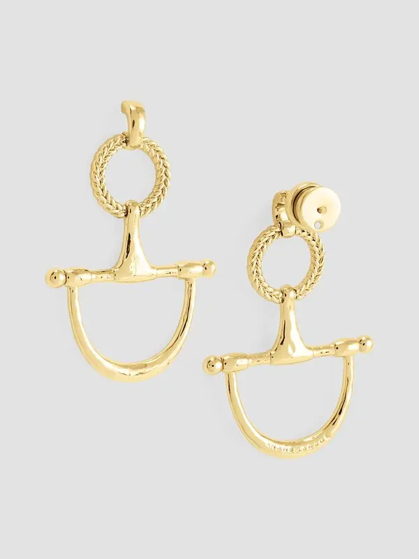 ANABEL ARAM Cheval 18k--plated Horsebit Drop Earrings