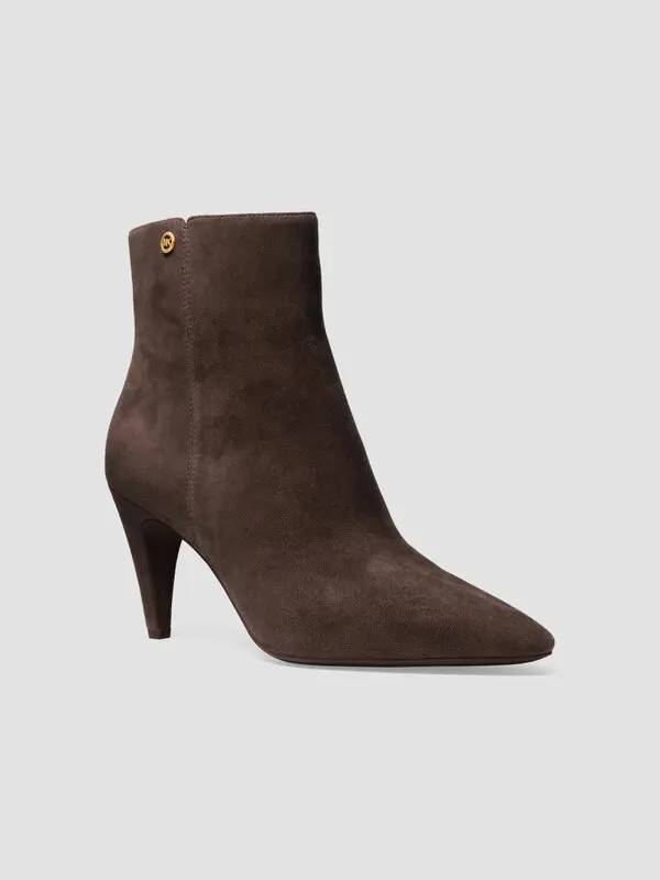 Michael Kors Daniela 76mm Suede Booties - Chocolate