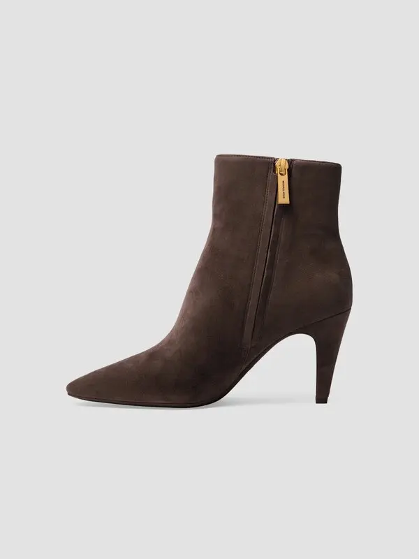 Michael Kors Daniela 76mm Suede Booties - Chocolate