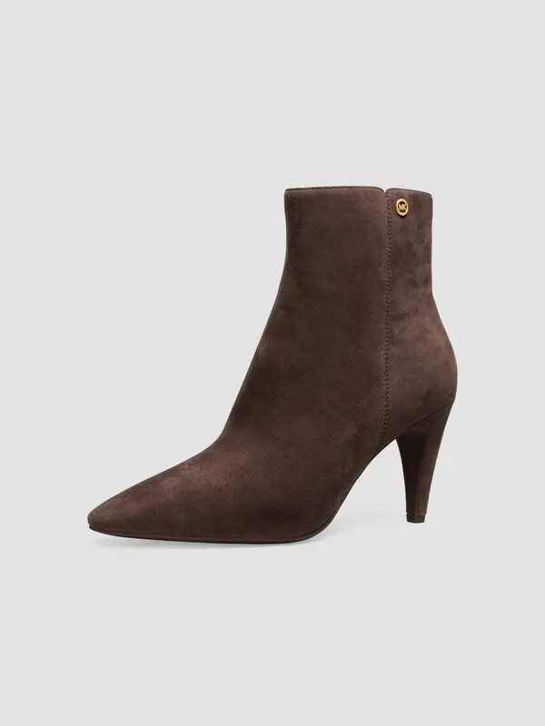 Michael Kors Daniela 76mm Suede Booties - Chocolate
