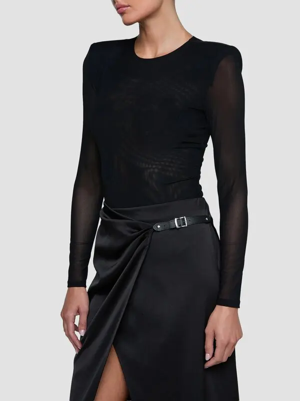 L'Agence Trista Shoulder Pad Bodysuit