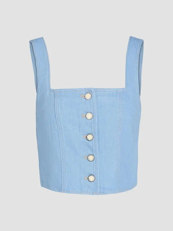 Veronica Beard Spensley Denim Vest - Bayside