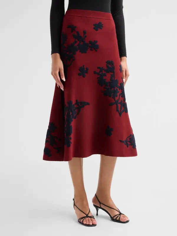 Erdem Jacquard Knit Midi Skirt