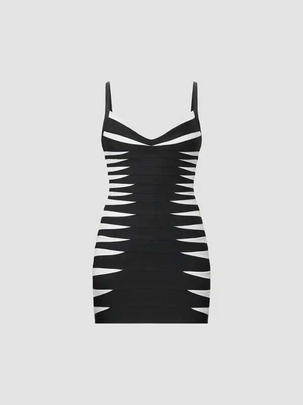 Herve Leger The Tara Mini Dress - Black Alabaster