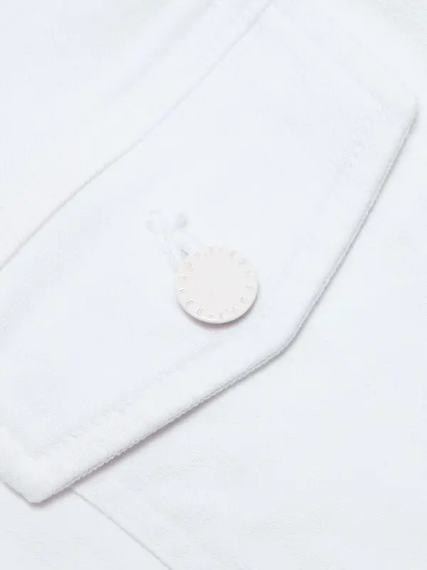 L'Agence Kirstie Stretch Cotton Short-sleeve Crop Jacket - Blanc