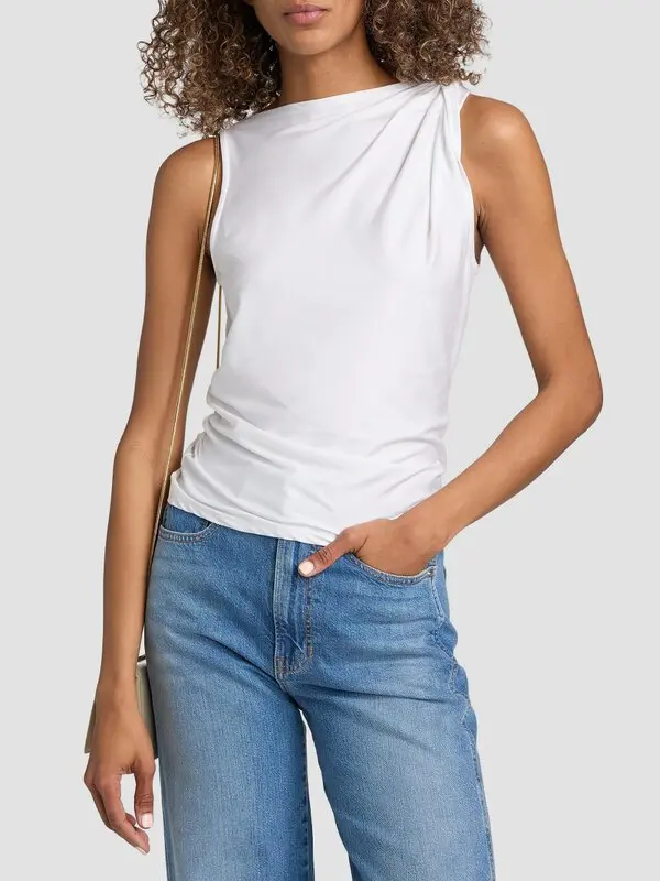 Veronica Beard Otessa Gathered Top - White