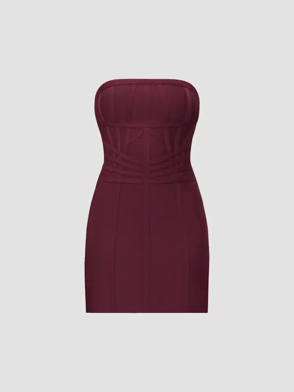 Herve Leger The Jannette Body-con Minidress - Deep Red