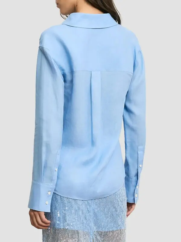 Veronica Beard Perezzi Linen Shirt - Blue Jay