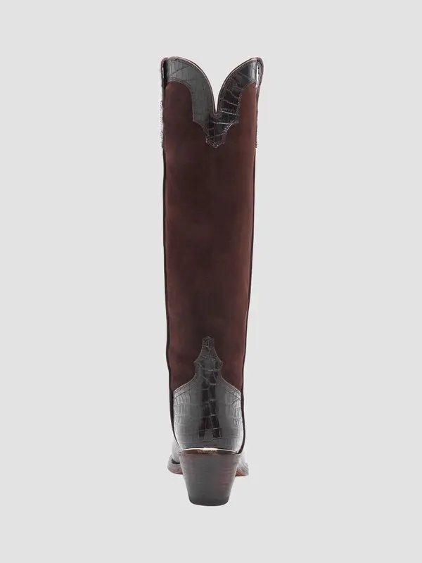 Partlow Mira 55mm Croc-embossed Leather Knee-high Boots
