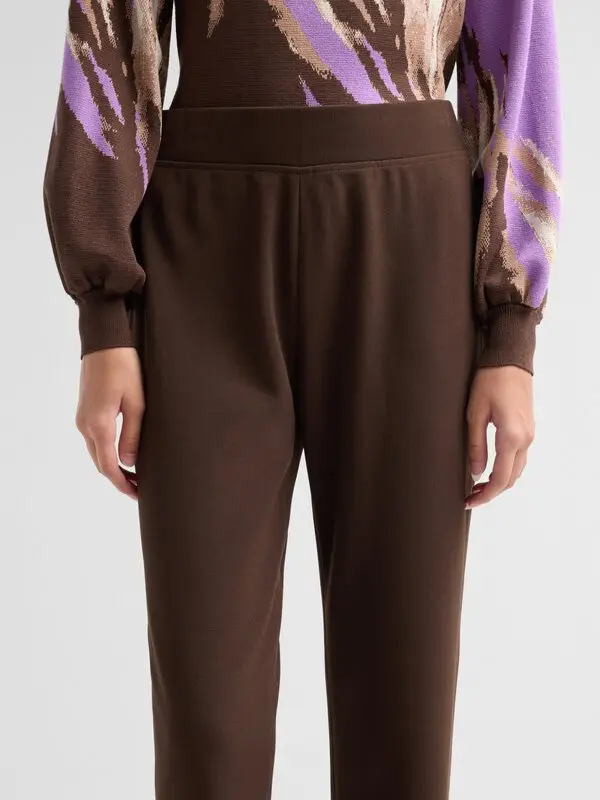 Ming Wang Deco Crepe Straight-leg Pants