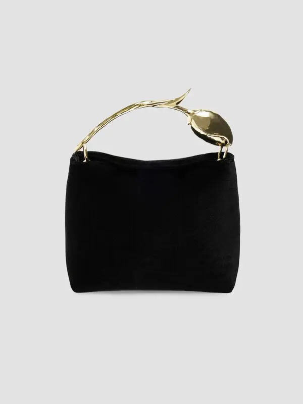 Erdem Bloom Mini Velvet Top Handle Bag - Black