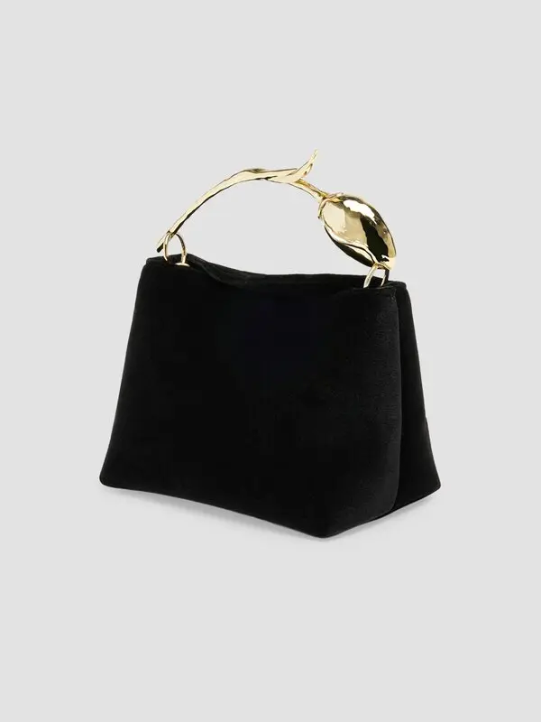 Erdem Bloom Mini Velvet Top Handle Bag - Black