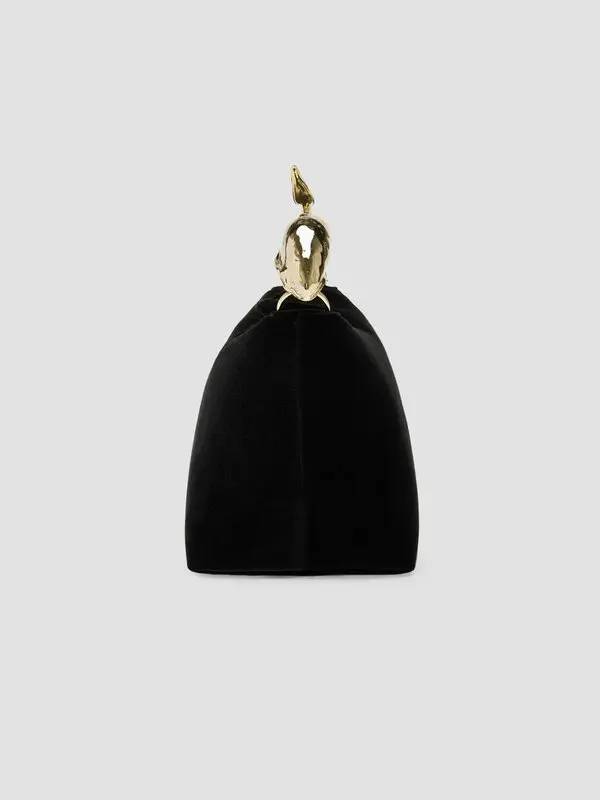 Erdem Bloom Mini Velvet Top Handle Bag - Black