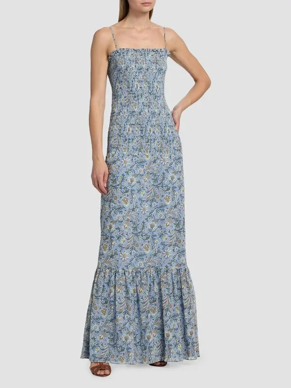 Veronica Beard Clem Floral-print Cotton-silk Maxi Dress