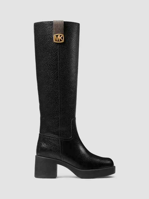 Michael Kors Bryant Leather Riding Boots - Black