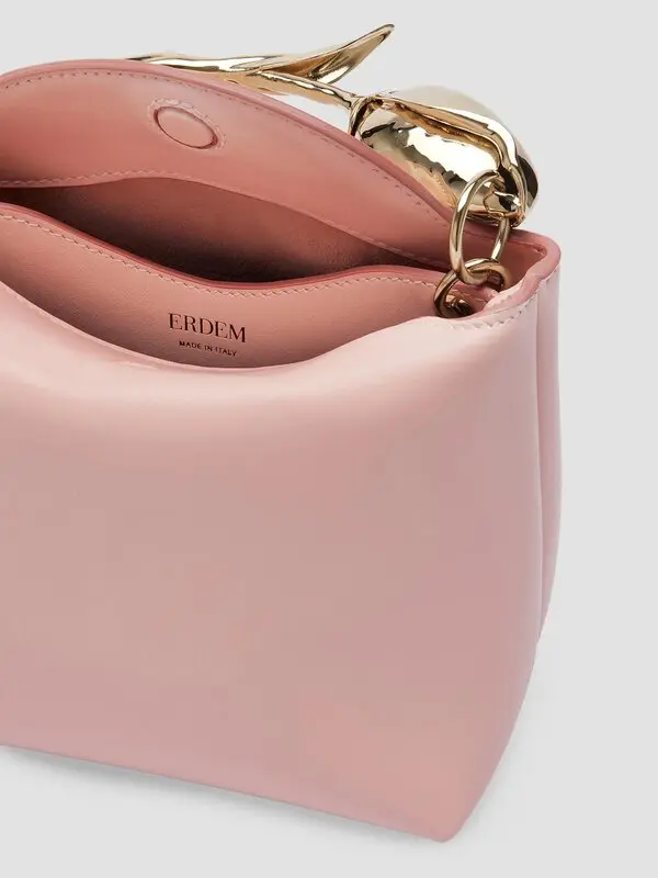 Erdem Bloom Mini Leather Top Handle Bag - Blush