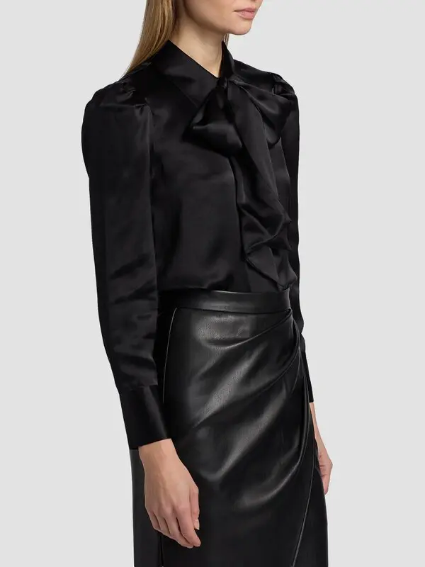 L'Agence Honey Silk Tieneck Blouse