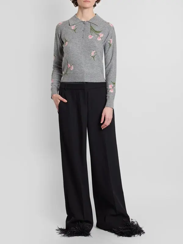 Erdem Grain De Poudre Wide-leg Trousers