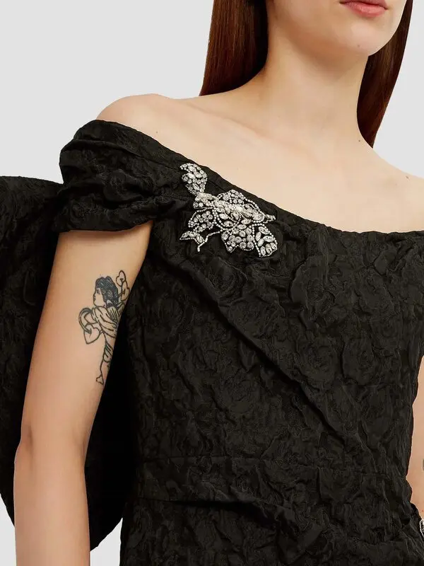 Erdem Embellished Off-the-shoulder Cocktail Dress