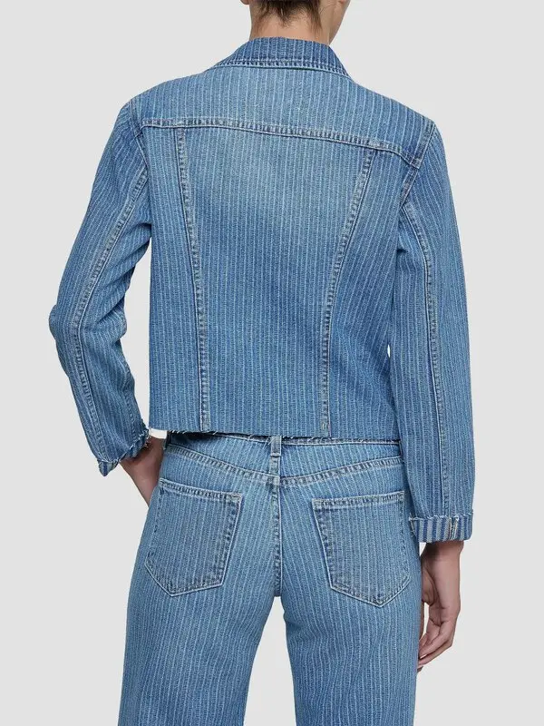 L'Agence Janelle Slim Raw Denim Jacket