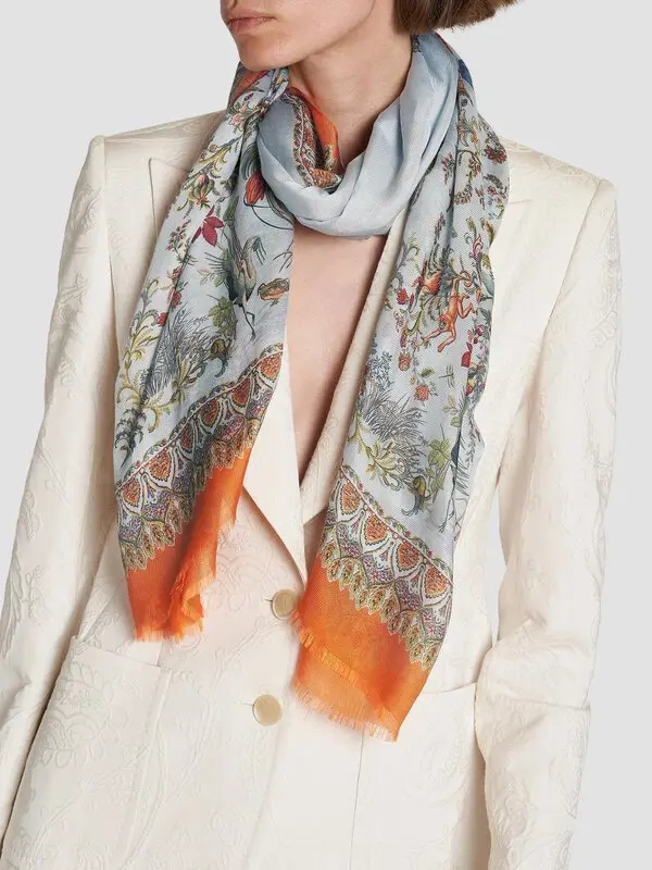 Etro Boheme Printed Cotton-silk Scarf