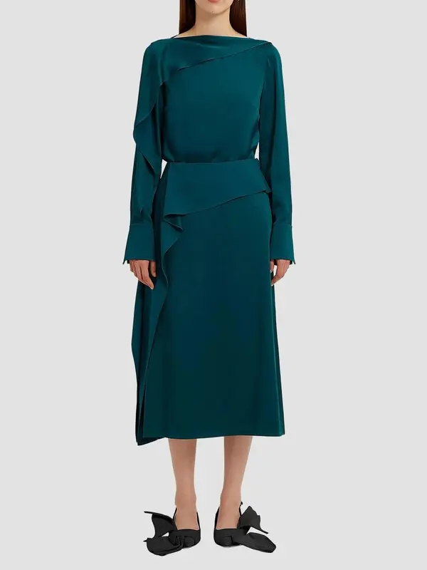 Erdem Draped Satin Blouse