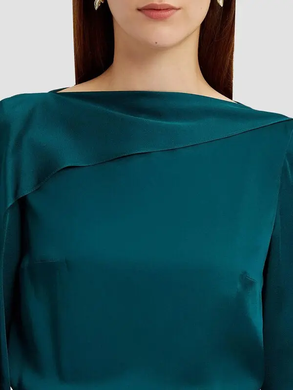 Erdem Draped Satin Blouse