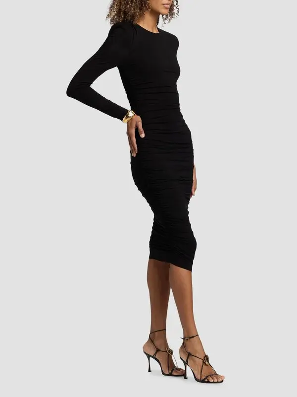 L'Agence Paityn Shirred Midi-dress