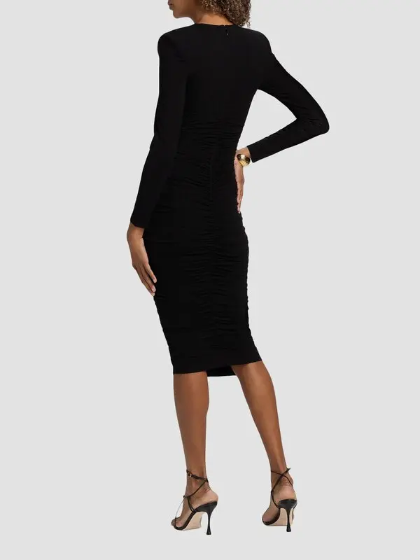 L'Agence Paityn Shirred Midi-dress