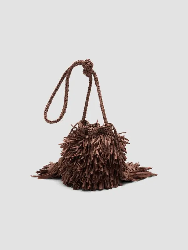 A.L.C. Sasha Fringed Paper Yarn Crossbody Bag
