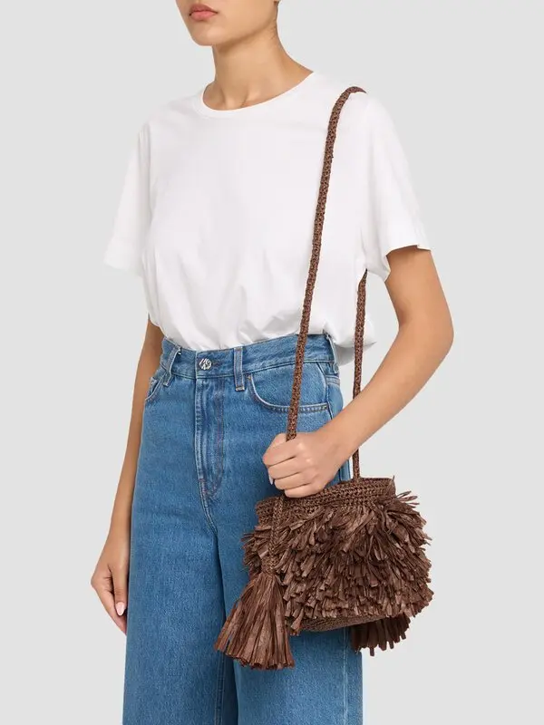 A.L.C. Sasha Fringed Paper Yarn Crossbody Bag