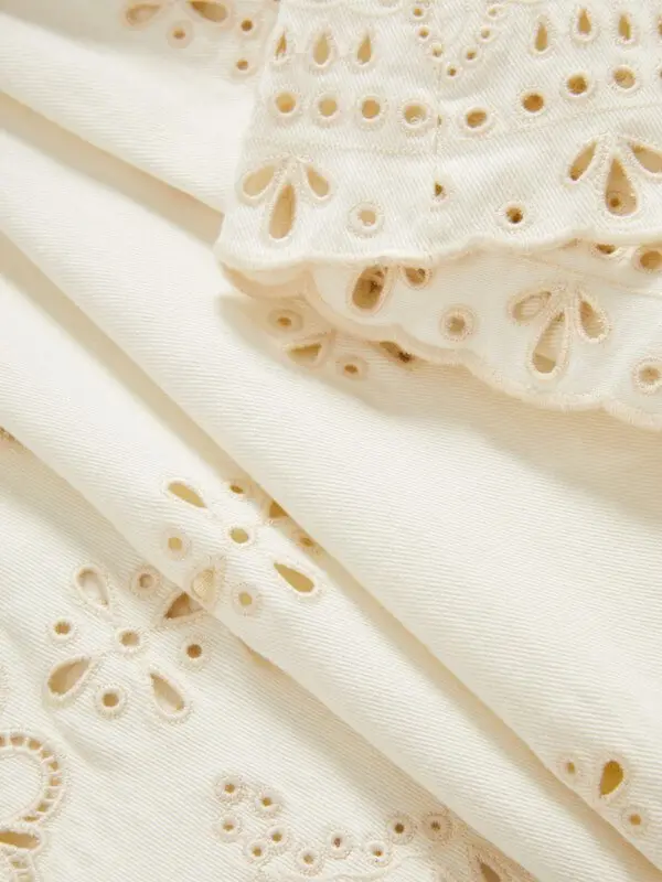 Veronica Beard Komi Eyelet Flare Pants - Dove