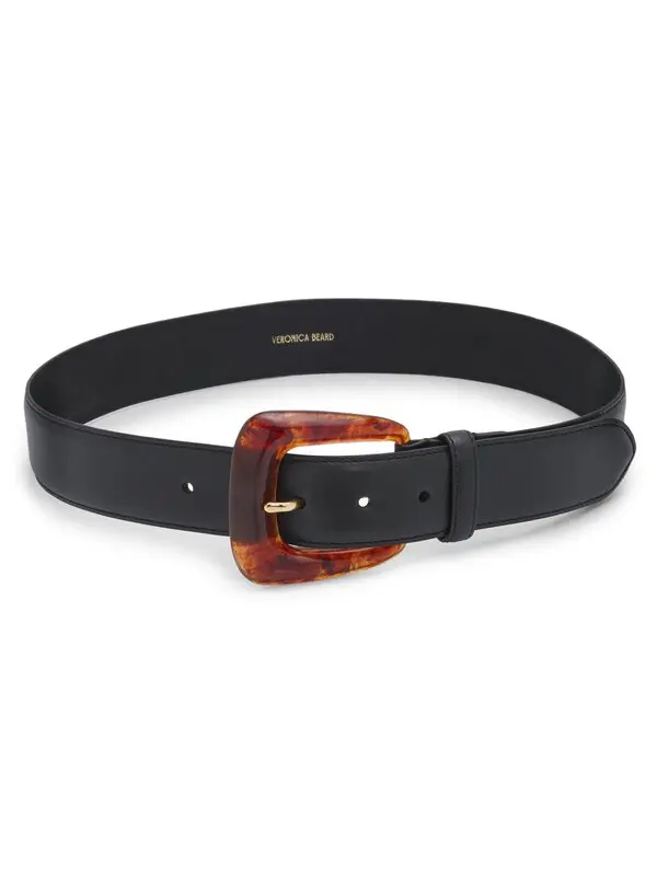 Veronica Beard Resin-arch Leather Belt