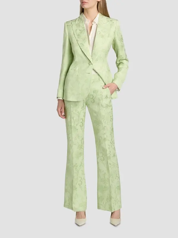 Etro Floral Jacquard Boot-cut Trousers