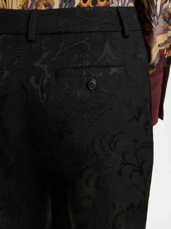 Etro Floral Jacquard Boot-cut Trousers