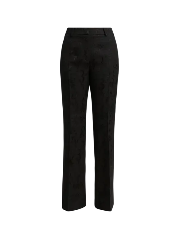 Etro Floral Jacquard Boot-cut Trousers - Black