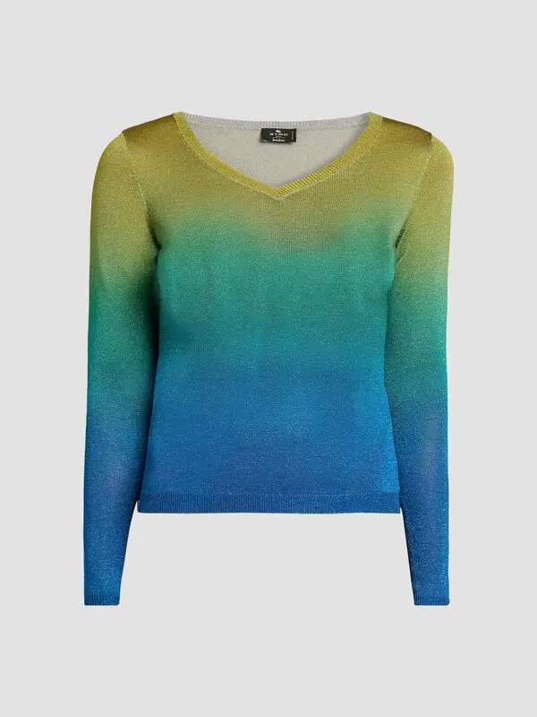 Etro Gradient Metallic Knit Sweater