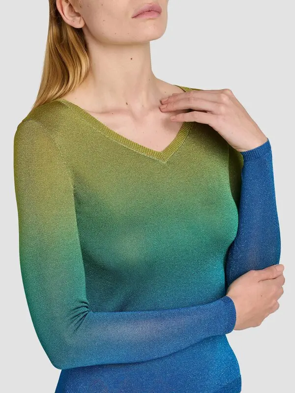 Etro Gradient Metallic Knit Sweater