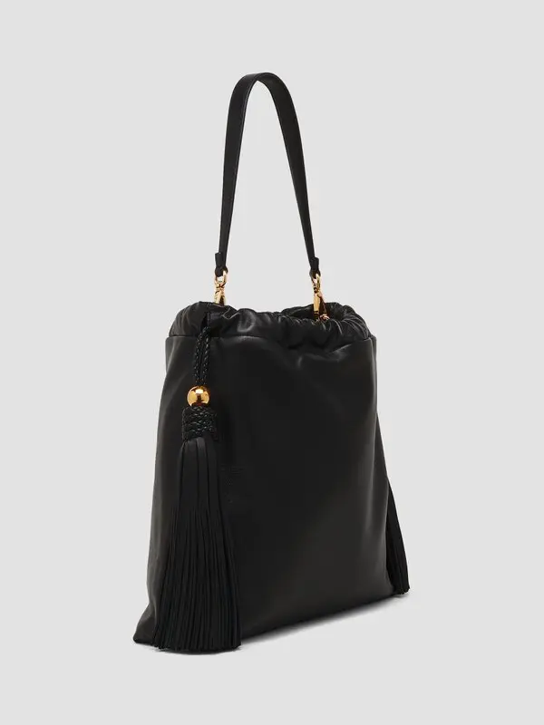 Etro Kalispera Large Leather Shoulder Bag - Black