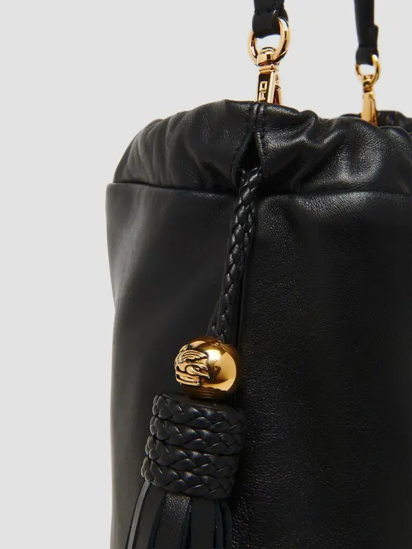 Etro Kalispera Large Leather Shoulder Bag - Black
