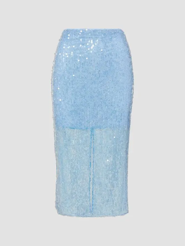 Veronica Beard Allora Sequined Open-knit Midi-skirt